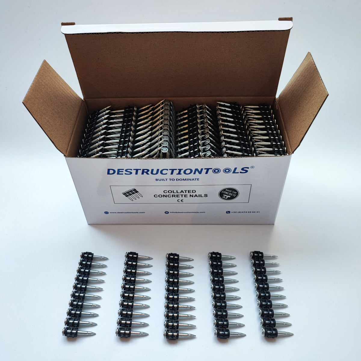 1000x Collated concrete nails 27mm – Destructiontools