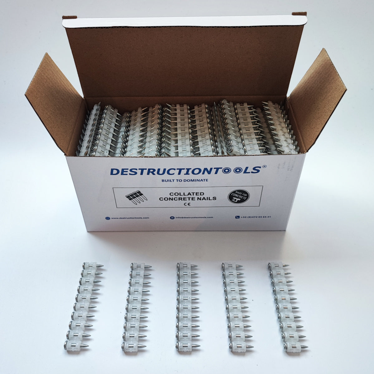 1000x Collated concrete nails 19mm – Destructiontools