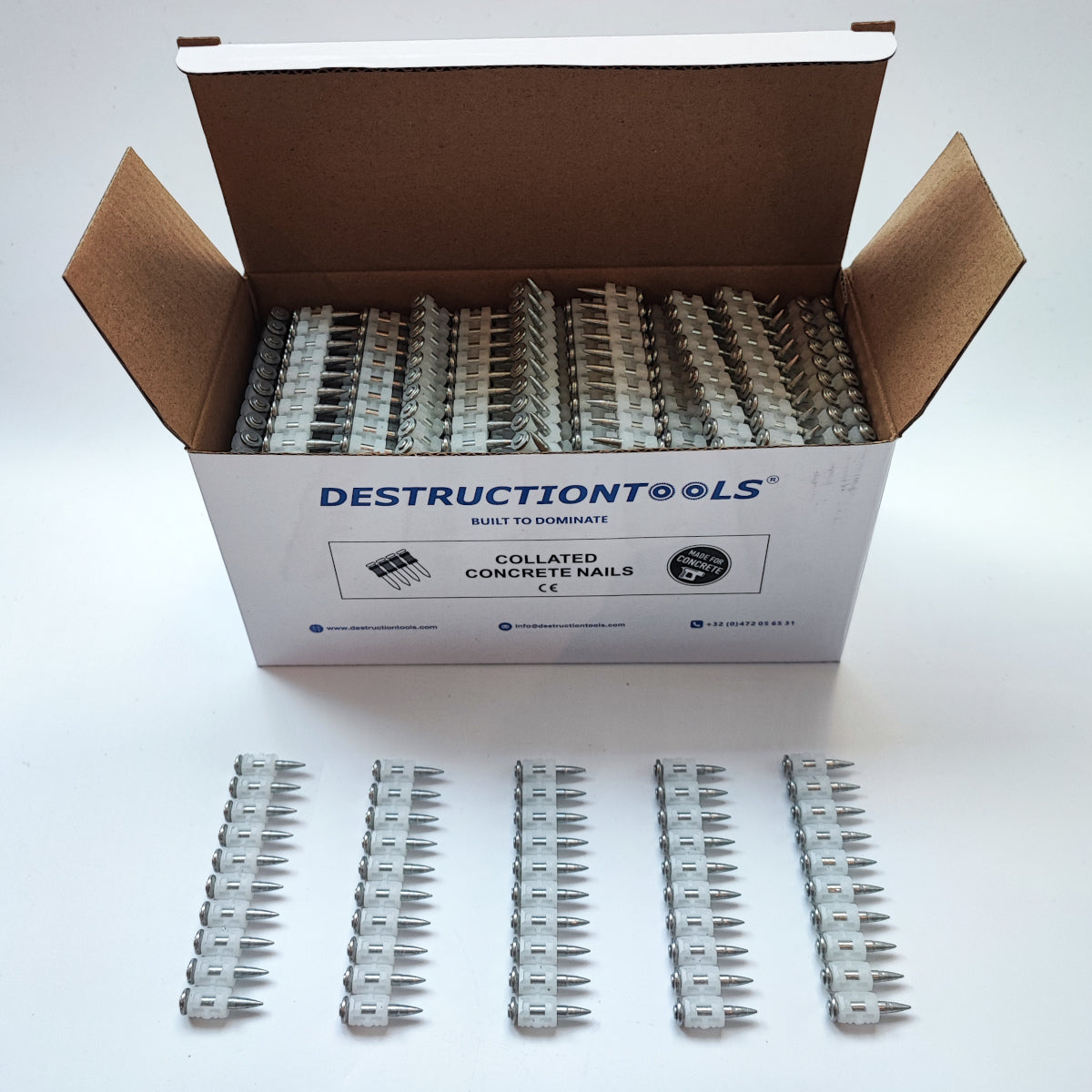 1000x Collated concrete nails 22mm – Destructiontools